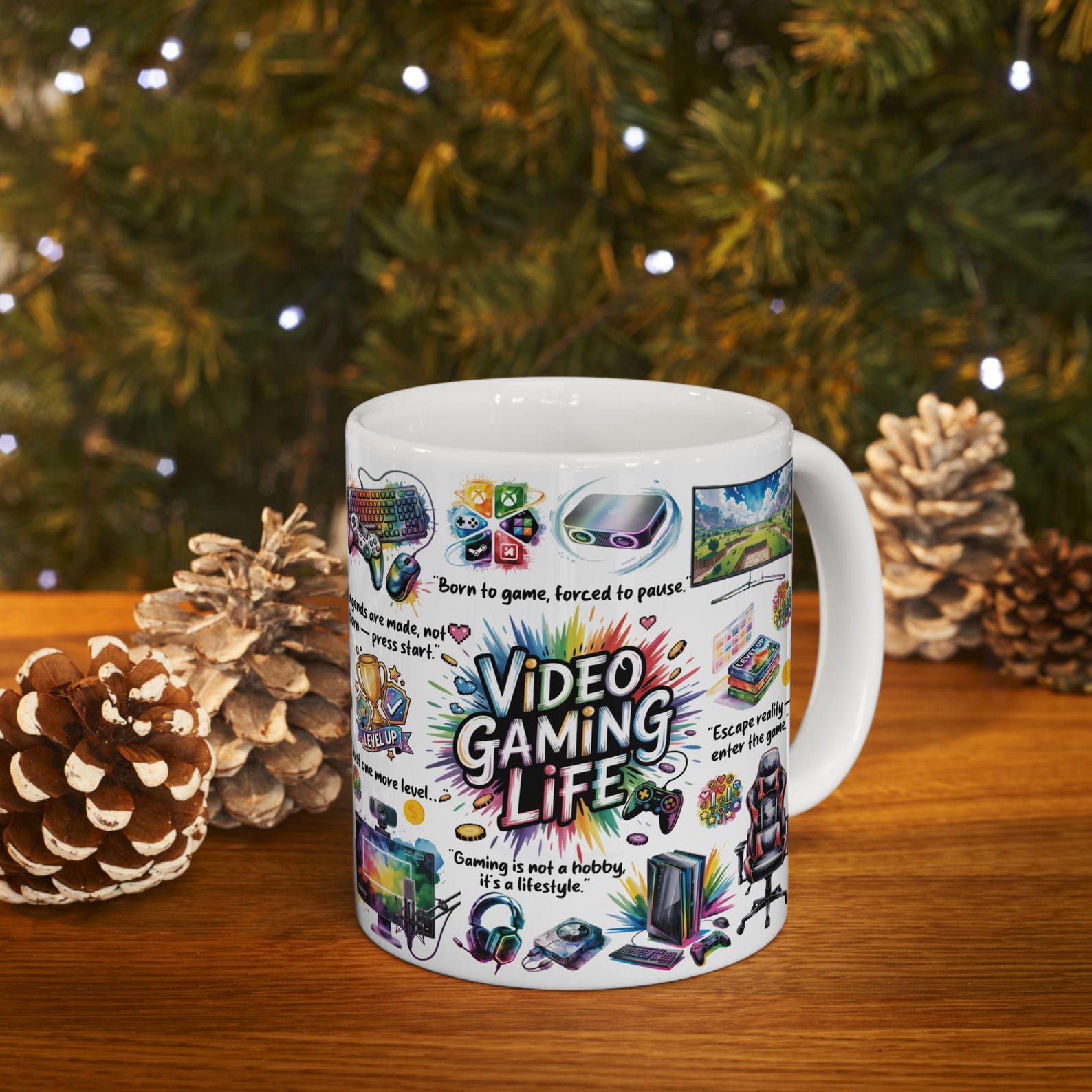 Video Gaming Life Coffee Mug, Video Gaming Coffee Cup, Video Game ...