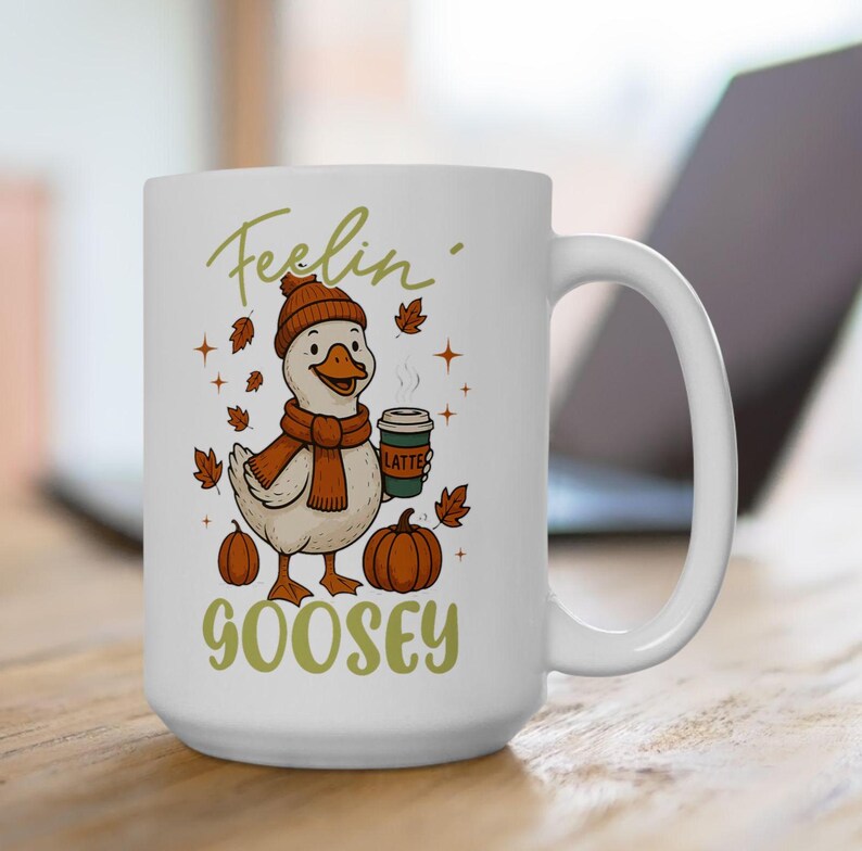 Feeling Goosey Coffee Mug, Autumn Goose Coffee Cup, Goose Lover Gift ...