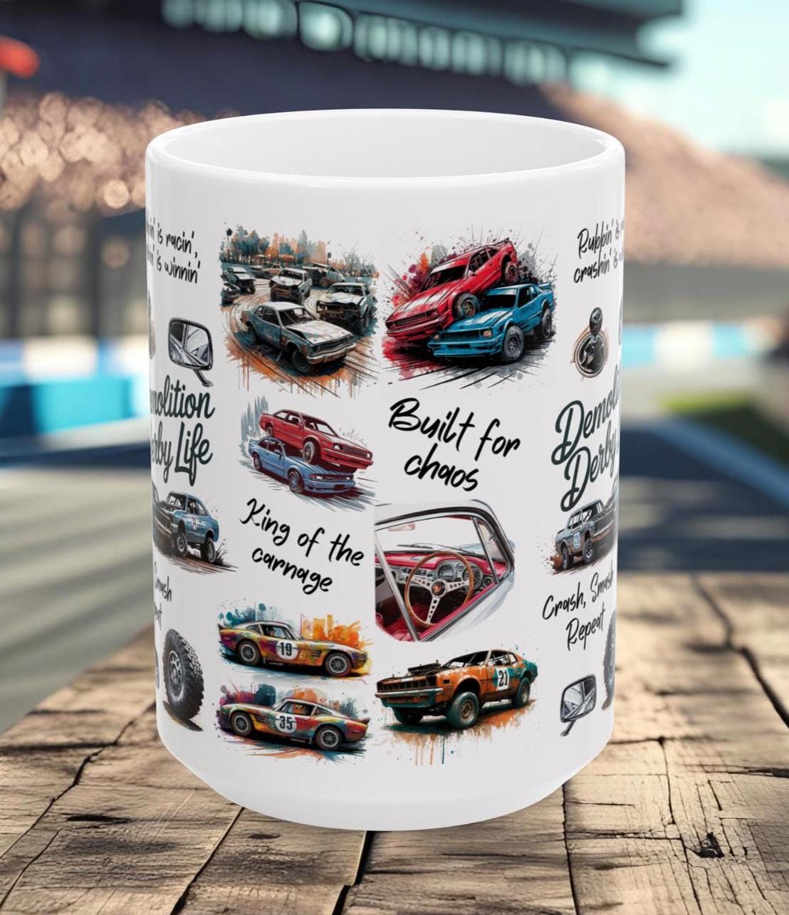 Demolition Derby Mug, Racing Fan Gift, Demolition Derby Gift, Race Car ...