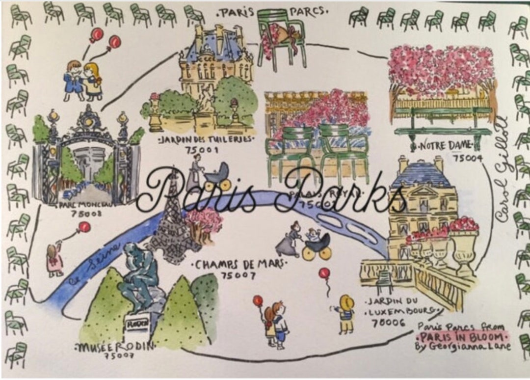 Paris Park Map, A Single Letter, Size A4 Mailed From France via La ...