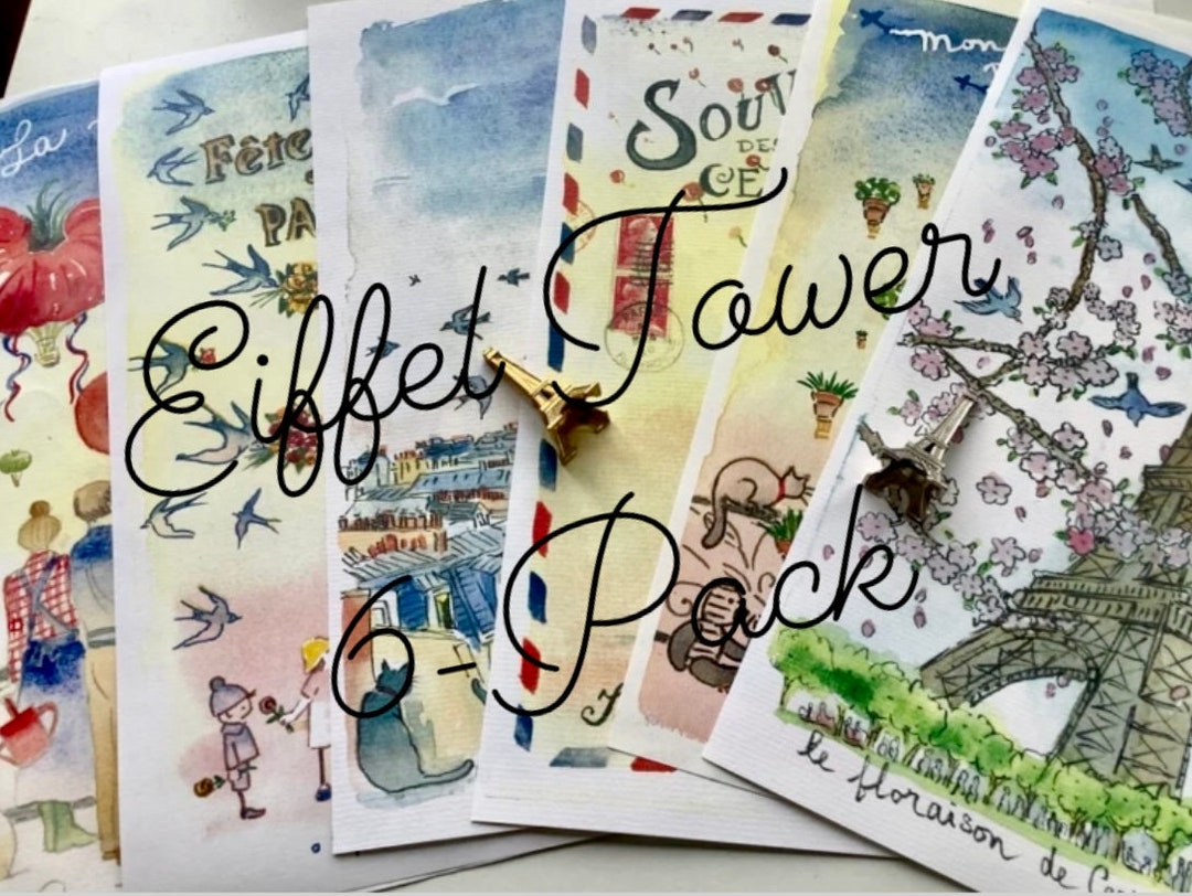 6-pack Eiffel Tower Letters, Illustrated Letters, Perfect Gift for the ...