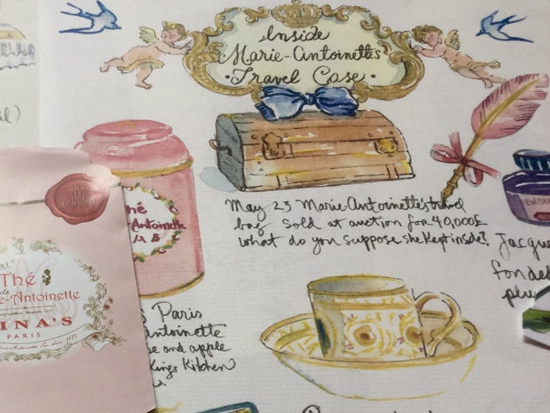 6-pack of Letters of Marie-antoinette Illustrated Letters & - Etsy