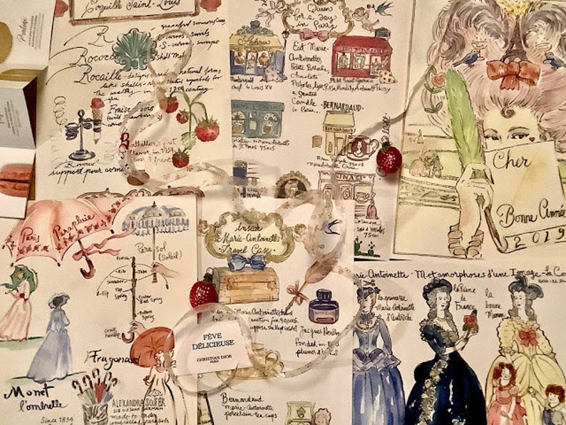 6-pack of Letters of Marie-antoinette Illustrated Letters & - Etsy