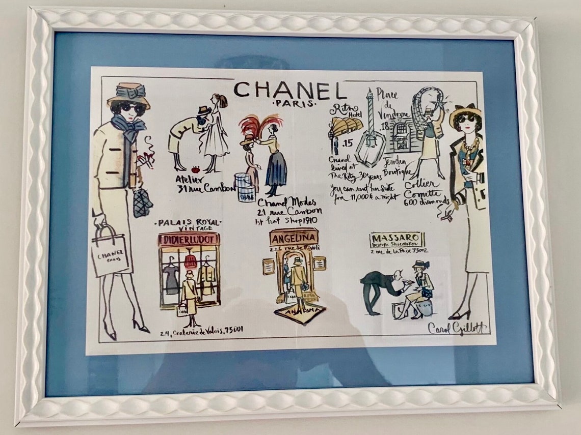 PARIS Fashion Letter a Print Map Illustrated Letter Mailed - Etsy
