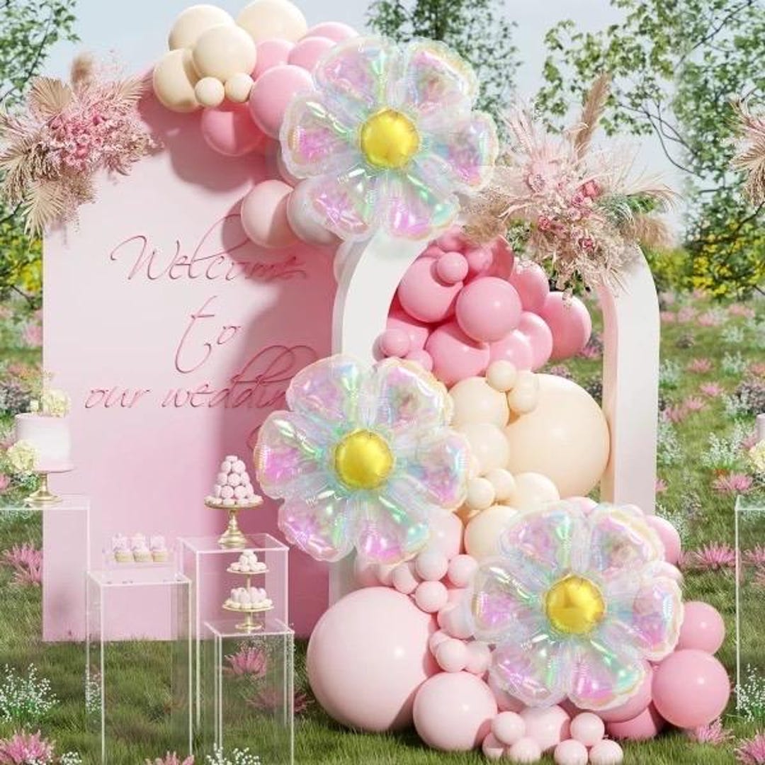 Rainbow Transparent Daisy Balloons, Birthday Party, Baby Shower ...