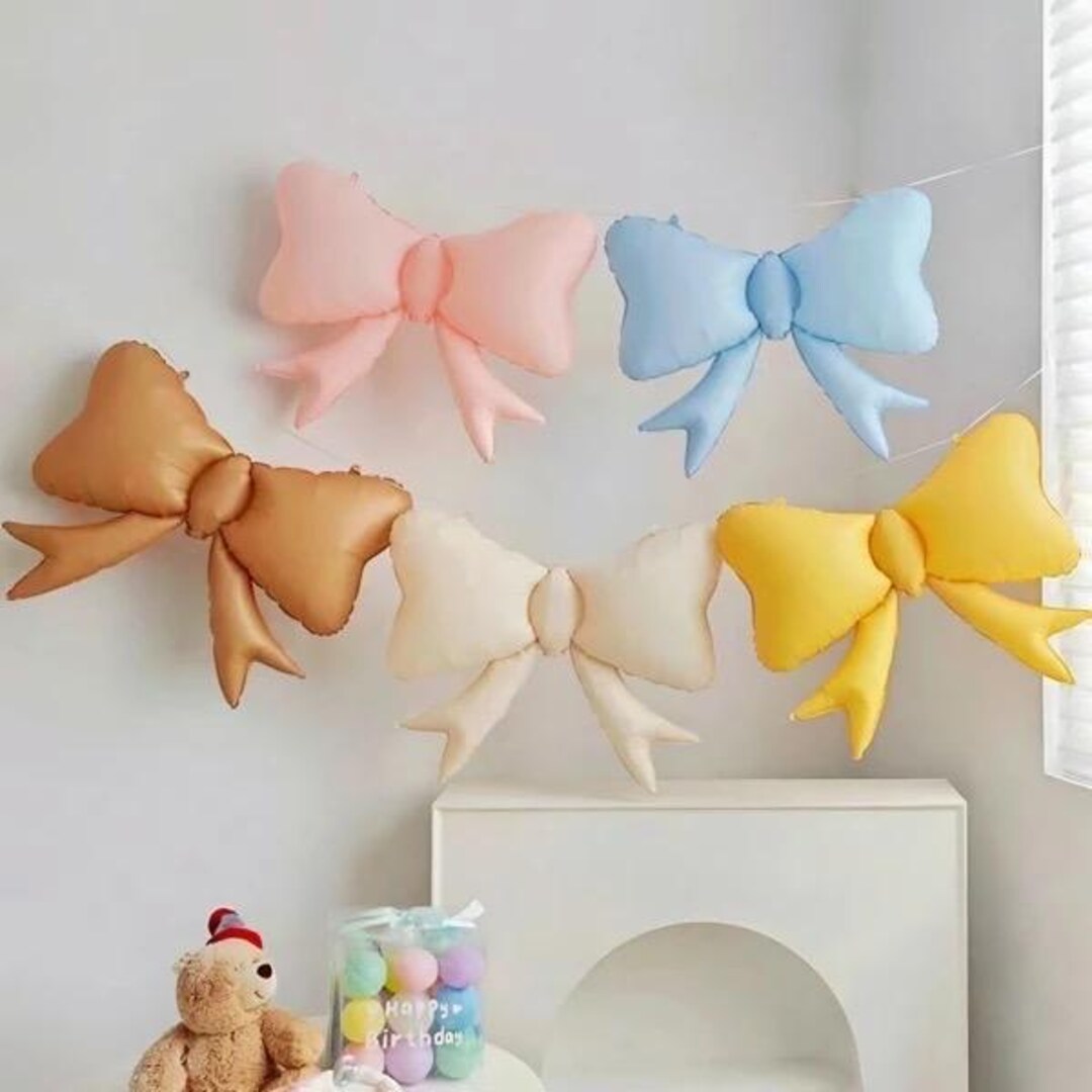 Pastel Bow Balloon, Bow Party Decorations, Bow Balloons, Bow Theme ...