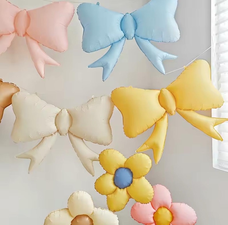 Pastel Bow Balloon, Bow Party Decorations, Bow Balloons, Bow Theme ...