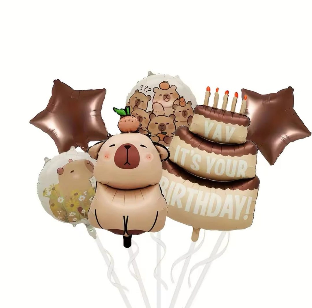 Capybara Birthday Set,hydrochoerus Aluminized Balloons, Birthday Party ...