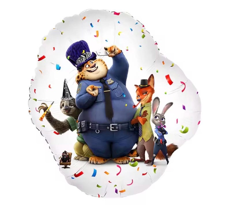 Disney Zootopia Foil Balloon Set Anime Movie Kid Nick Judy the Rabbit ...