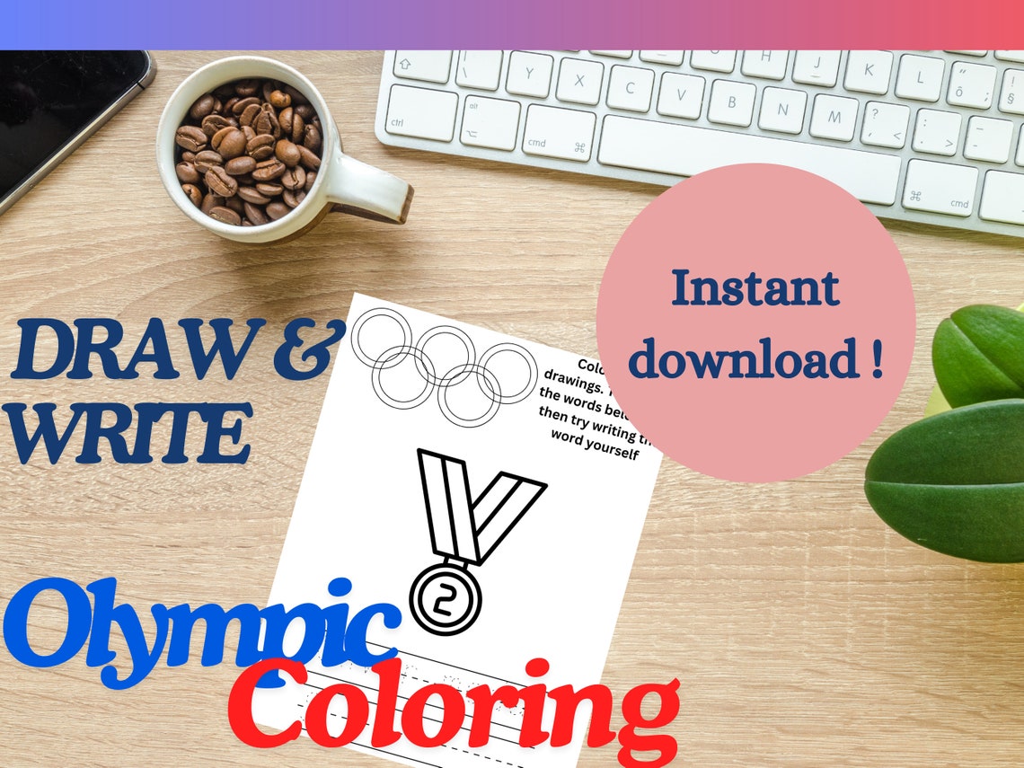 Olympic Silver Medal Coloring and Writing Activity Printable - Etsy