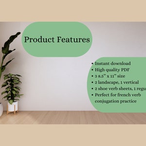 French Verb Conjugation Digital Prints Bundle 3 Sheets: Shoe Verbs ...