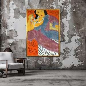 Reclining Woman Canvas, Matisse Inspired Art, Bold Abstract Print ...