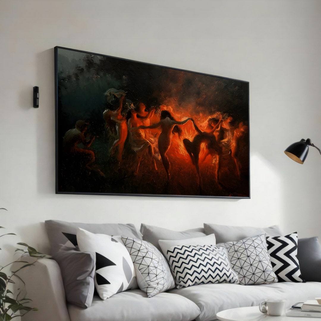 Fire Dance Canvas, Ethereal Art Print, Dramatic Wall Art, Mystical ...