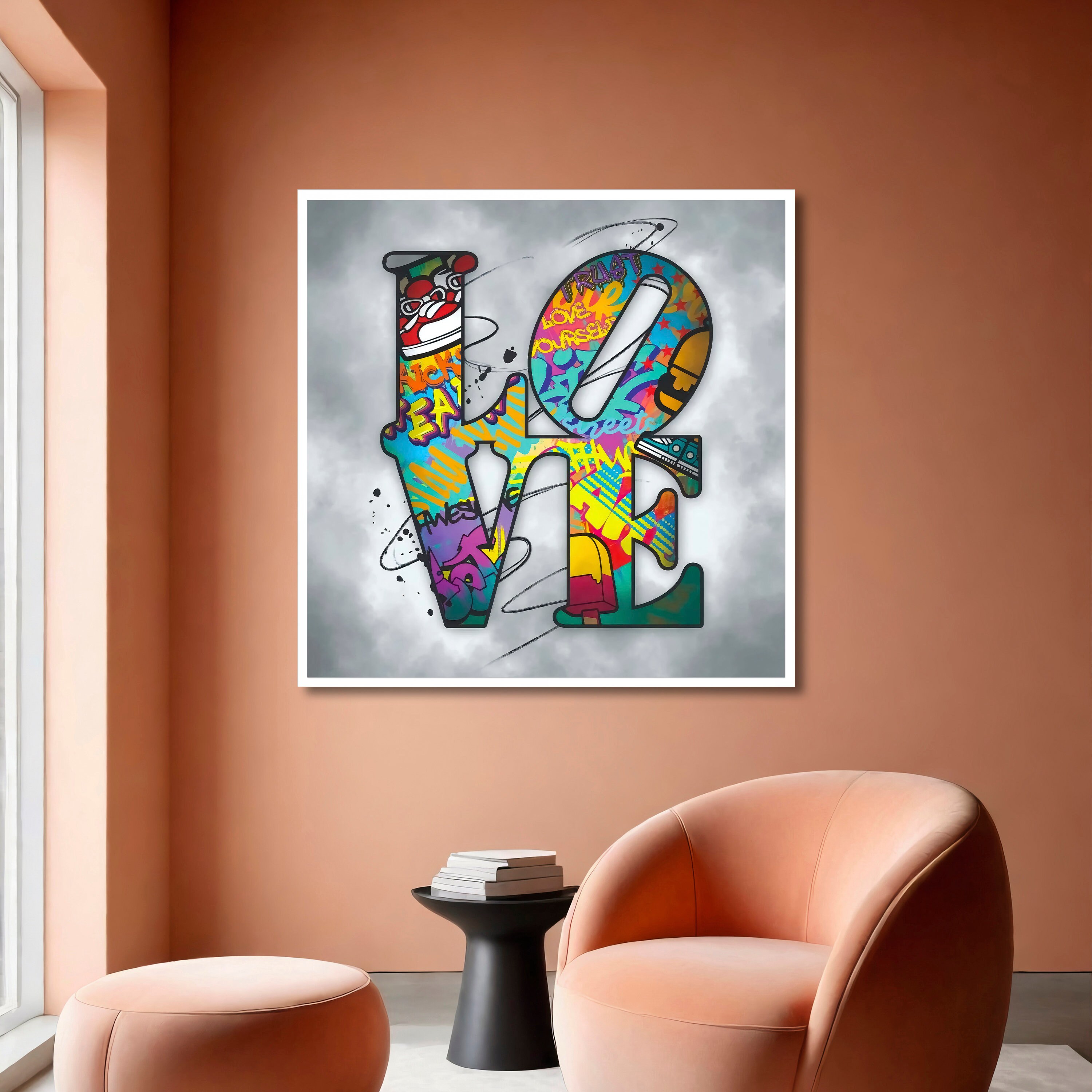 Pop Art WOW Canvas, Retro Wall Art, Colorful Portrait, Vintage Home ...