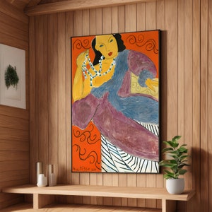 Reclining Woman Canvas, Matisse Inspired Art, Bold Abstract Print ...