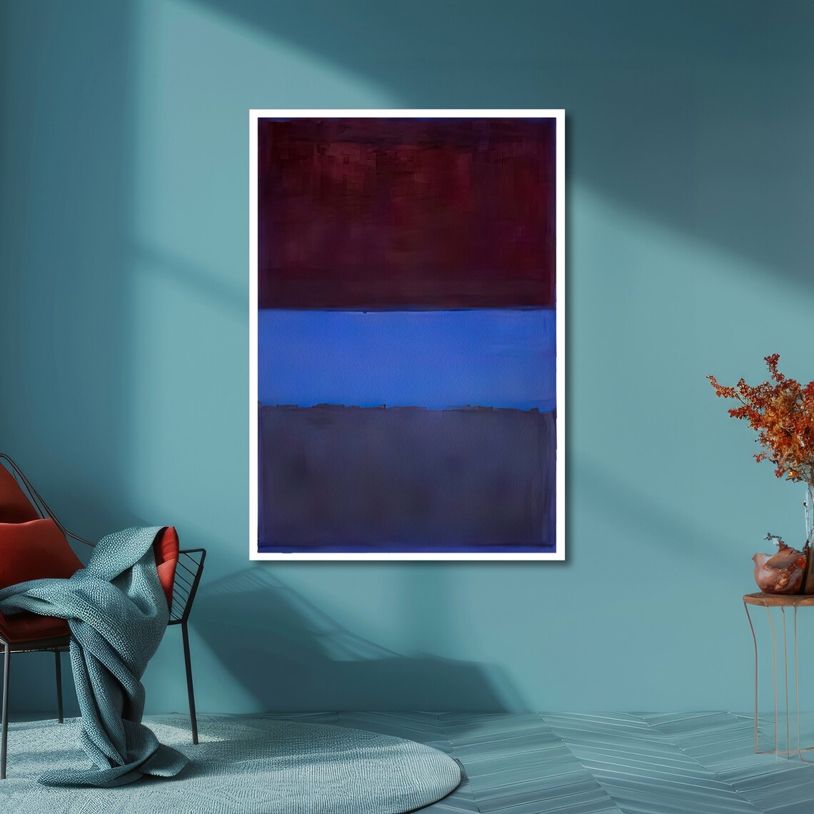 Mark Rothko Inspired Abstract Canvas, Red and Blue Wall Art, Modern Art ...