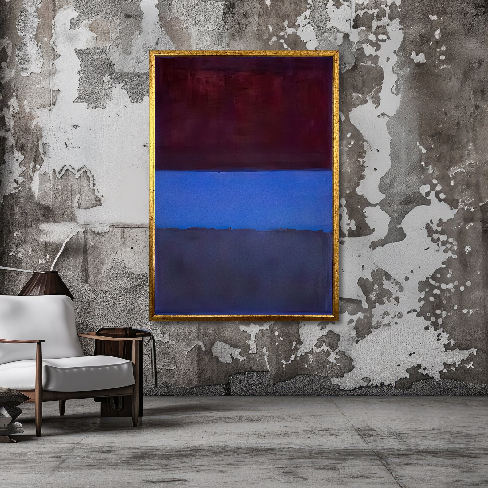 Mark Rothko Inspired Abstract Canvas, Red and Blue Wall Art, Modern Art ...