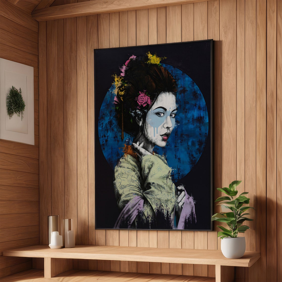 Geisha Elegance Canvas, Fin Dac Art Print, Asian Woman Wall Decor ...