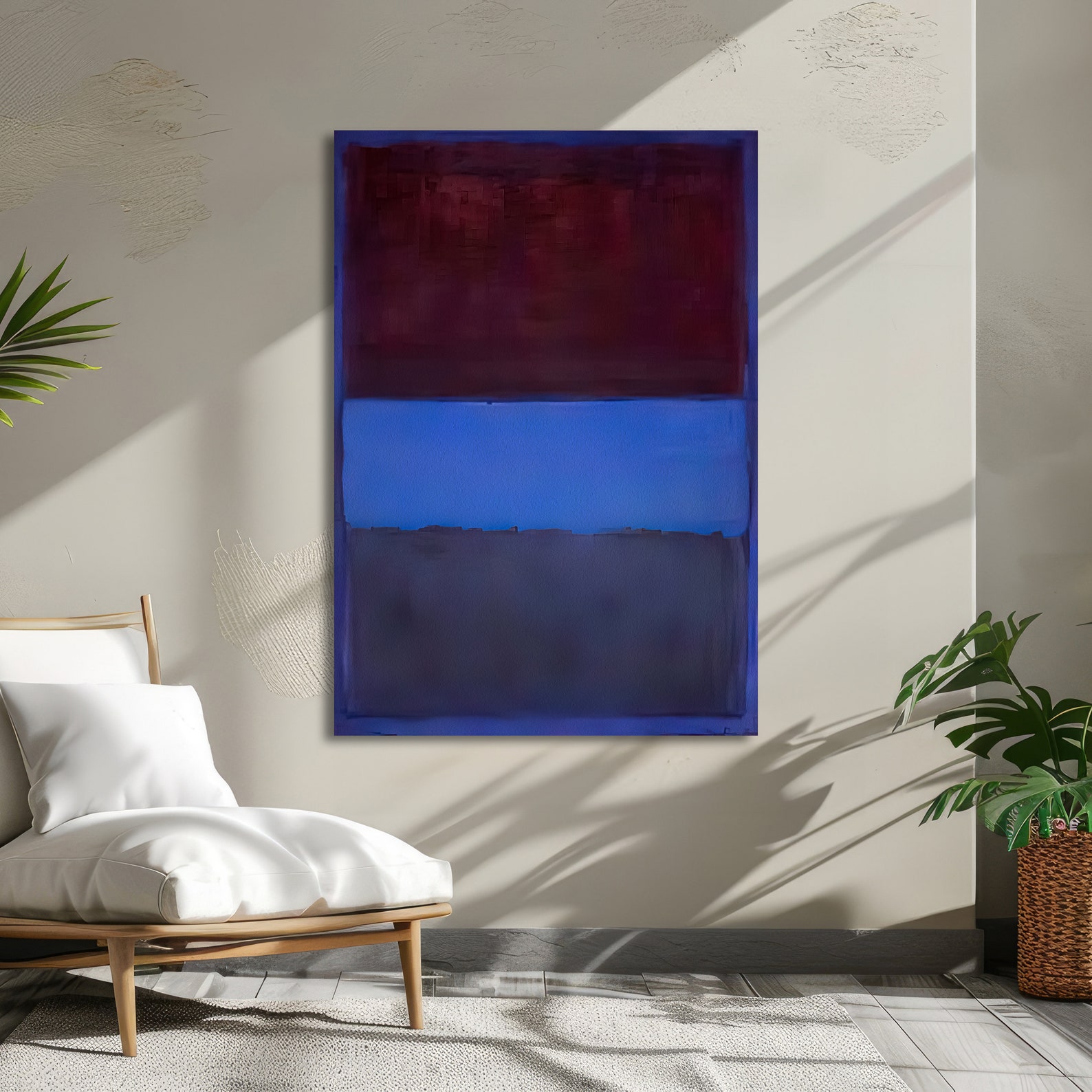 Mark Rothko Inspired Abstract Canvas, Red and Blue Wall Art, Modern Art ...