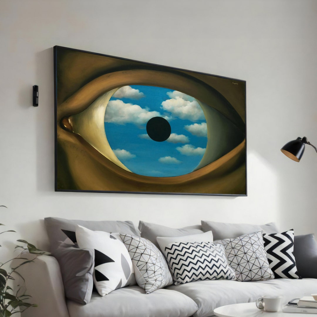 The False Mirror Canvas, Magritte Art Print, Surrealism Masterpiece ...