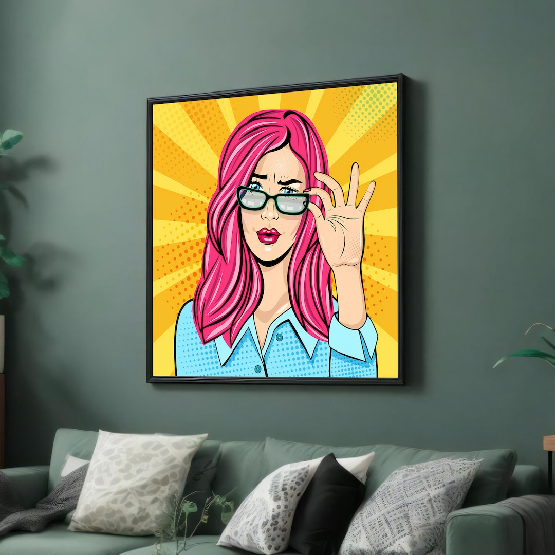 Pop Art Comic Style Canvas, Retro Comic Girl Print, Vibrant Pop Art ...