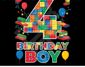 Birthday Block Building PNG, 8 Years Old Birthday Boy, Block Building ...