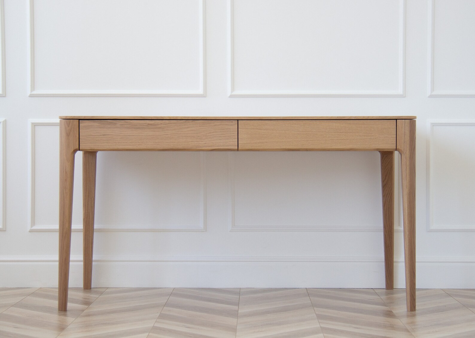 Mid-century Modern Solid Oak Desk Table Entryway Desk Minimalist Accent ...