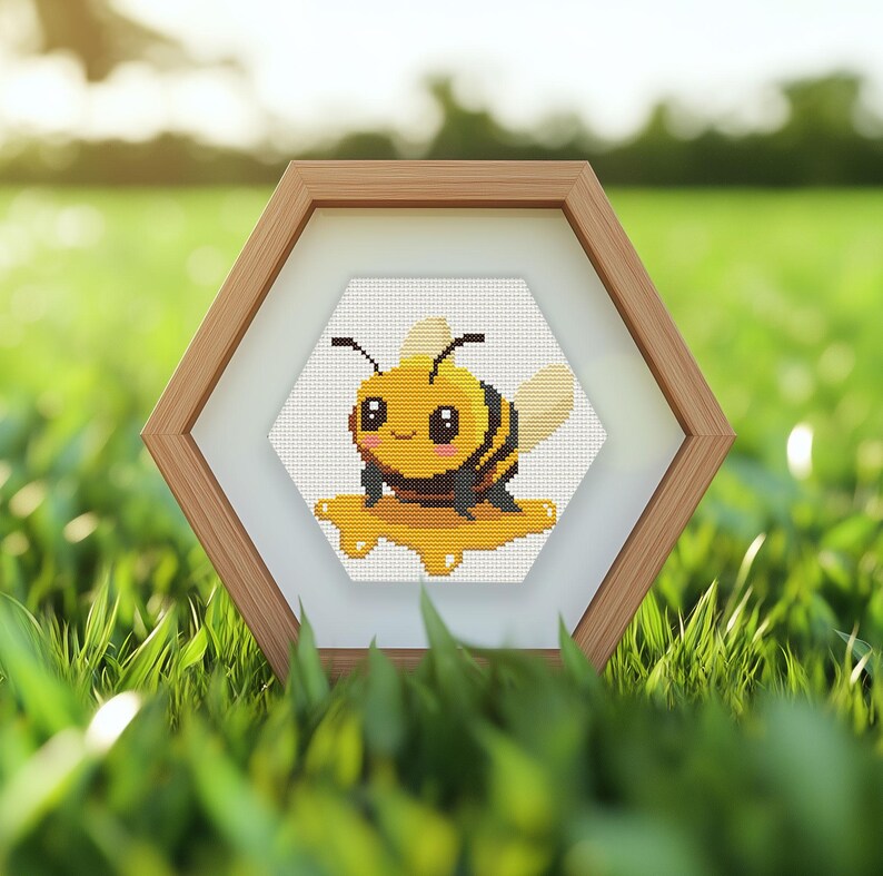 Cute Little Bee in Honey Cross-stitch Pattern - Etsy