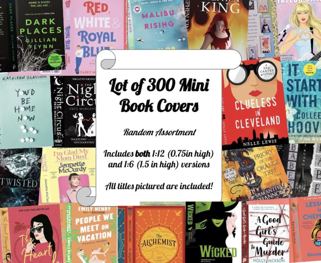 300 Mini Book Covers- Massive Lot for Anxiety Bookshelf, Book Nooks ...