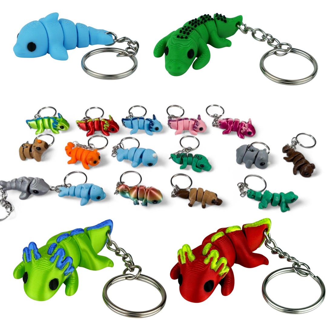 3D Printed Articulated Animal Keychain: Fidget Sensory Toy - Etsy
