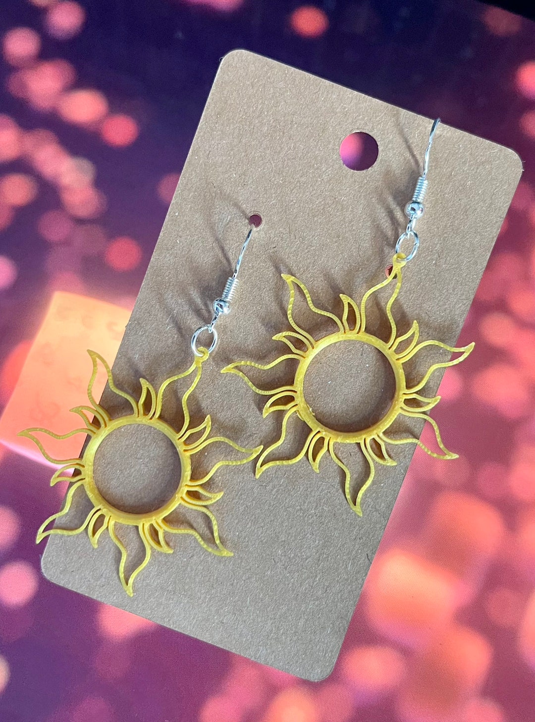 3D Printed Tangled Sun Earrings - Fairytale Charm - Etsy