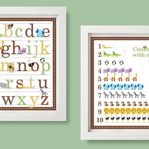 Safari Art Alphabet and Number Counting Posters - 11x14 -safari Zoo ...