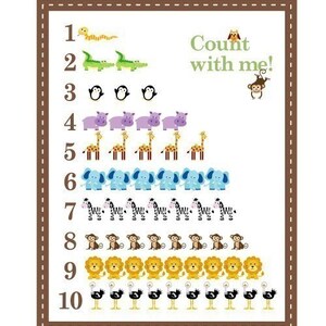 Safari Art Alphabet and Number Counting Posters - 11x14 -safari Zoo ...