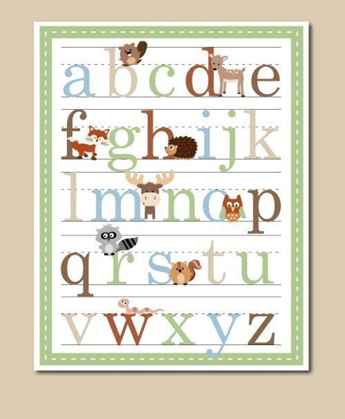 11x14 Woodland Forest Friends | Etsy