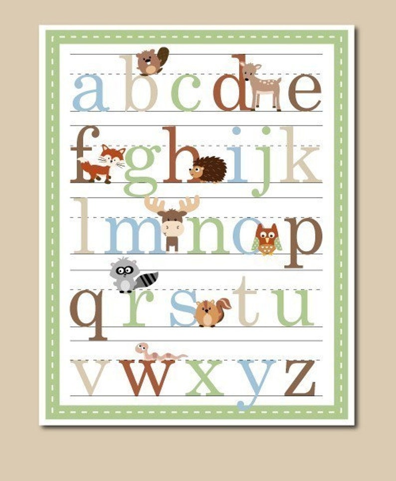 11x14 Woodland Forest Friends - Etsy