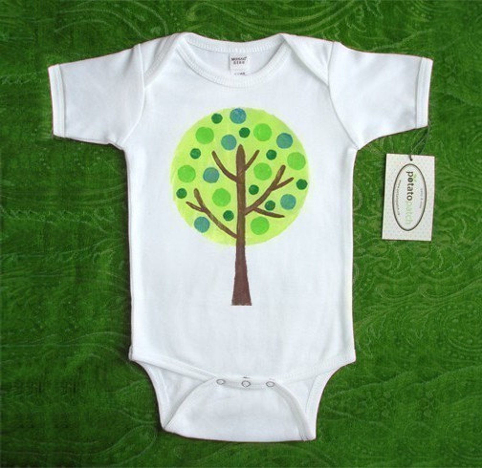 Spring Green Tree Short Sleeve One-piece Bodysuit or T Shirt - Etsy