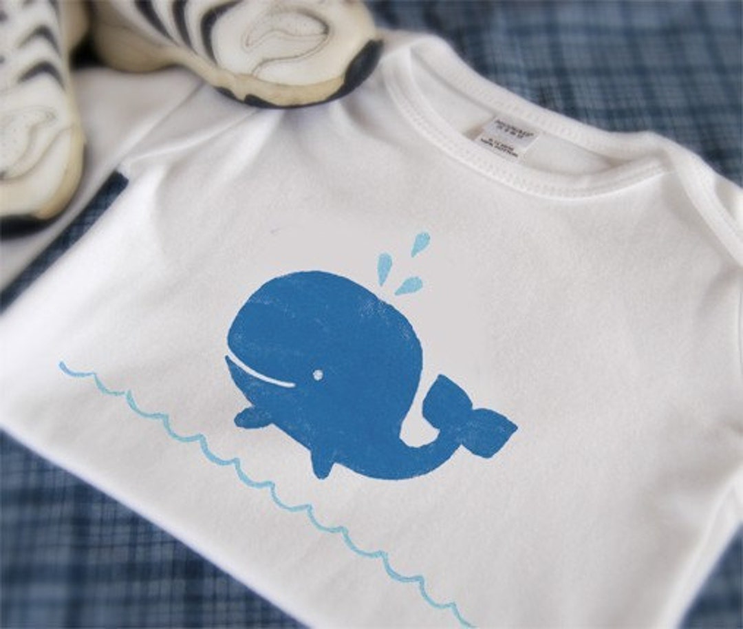 Blue Whale Long Sleeve One-piece Bodysuit or Shirt for Boy or Girl - Etsy