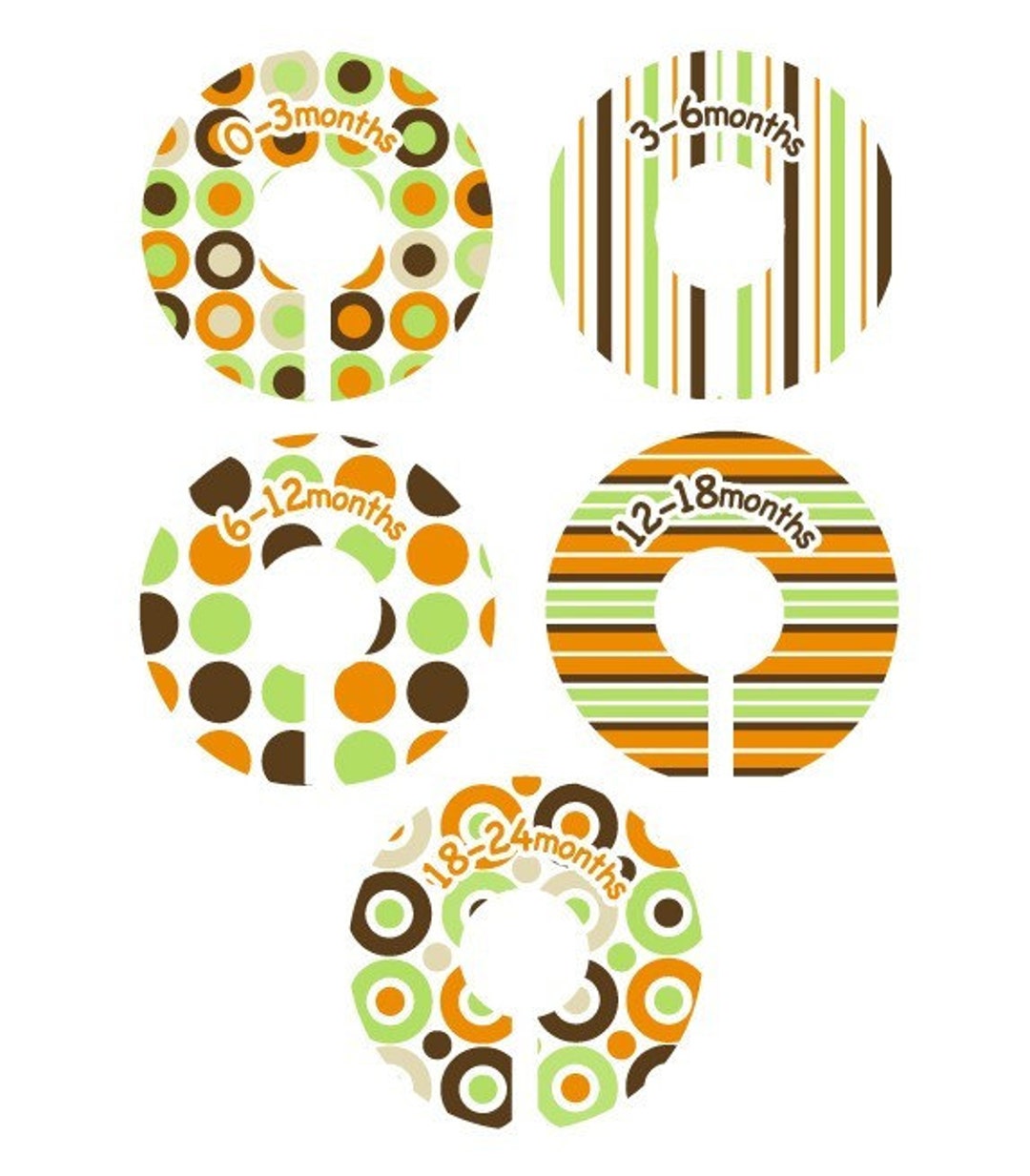 Closet Clothing Dividers - Modern Pop Orange, Brown and Green - Etsy