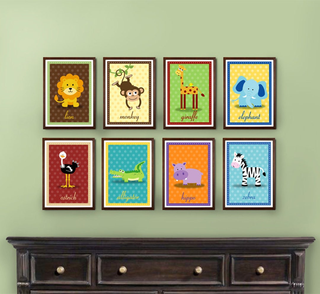 Set of 8 Safari Zoo Jungle Animal Prints - 4x6, 5x7, 8x10 - Etsy