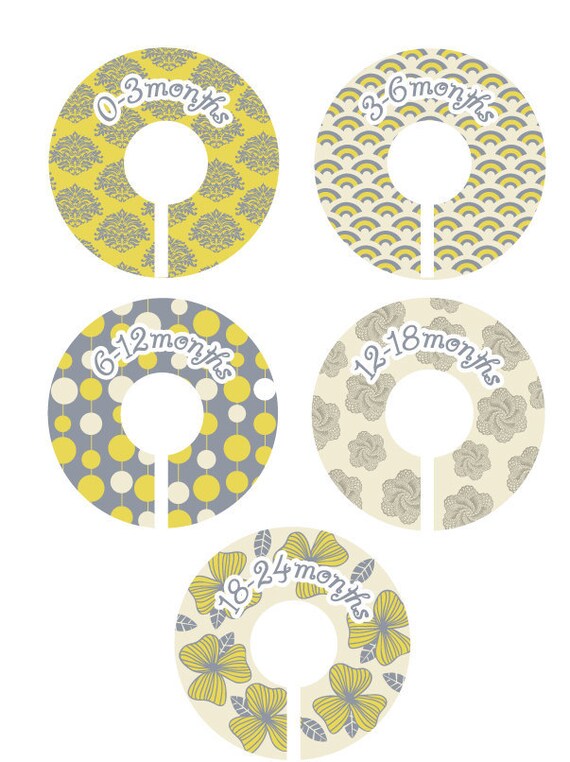 Baby Closet Organizer Clothing Dividers Modern Yellow and | Etsy