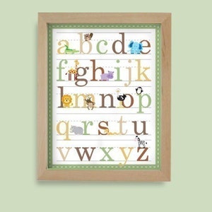 Alphabet Nursery Art Safari Zoo Animal Poster -11x14 - Etsy