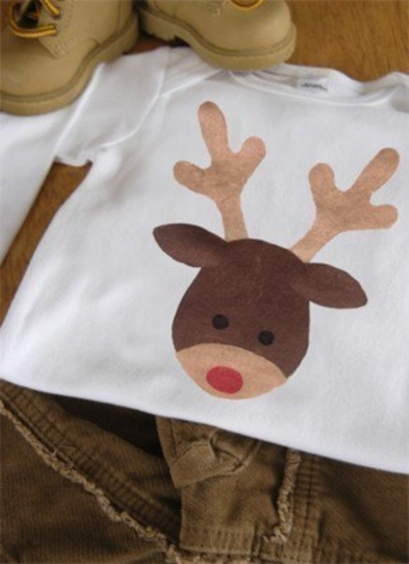 Christmas Reindeer Long Sleeve One-piece Bodysuit or Shirt Unisex for ...