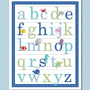 11x14 Ocean Sealife Alphabet Poster for Boys and Girls - Etsy