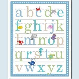 11x14 Ocean Sealife Alphabet Poster for Boys and Girls - Etsy
