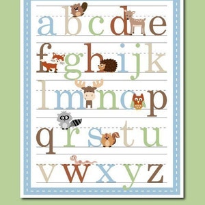 11x14 Woodland Forest Friends Alphabet and Number Counting Poster - Set ...