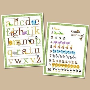 Safari Art Alphabet and Number Counting Posters - 11x14 -safari Zoo ...