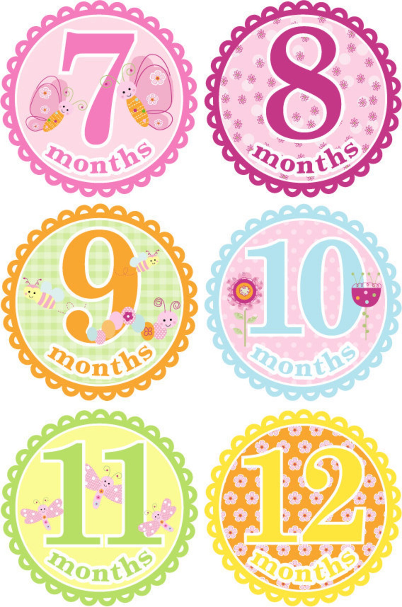 Monthly Baby Stickers for Shirts - Sunshine Garden for Girls - Etsy