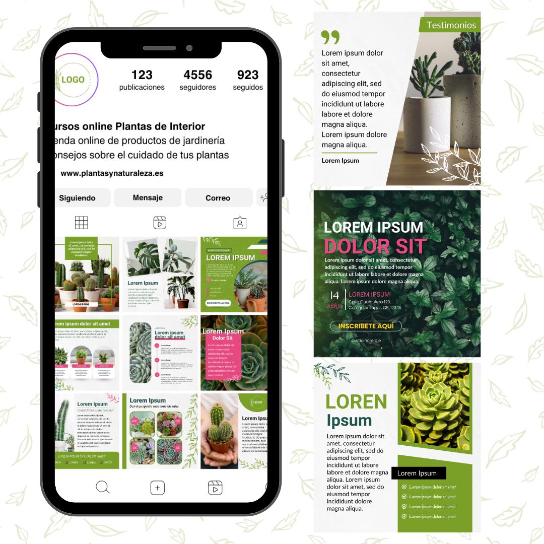 50 Green Canva Templates for Instagram Nature, Plants, Botany, Ecology ...