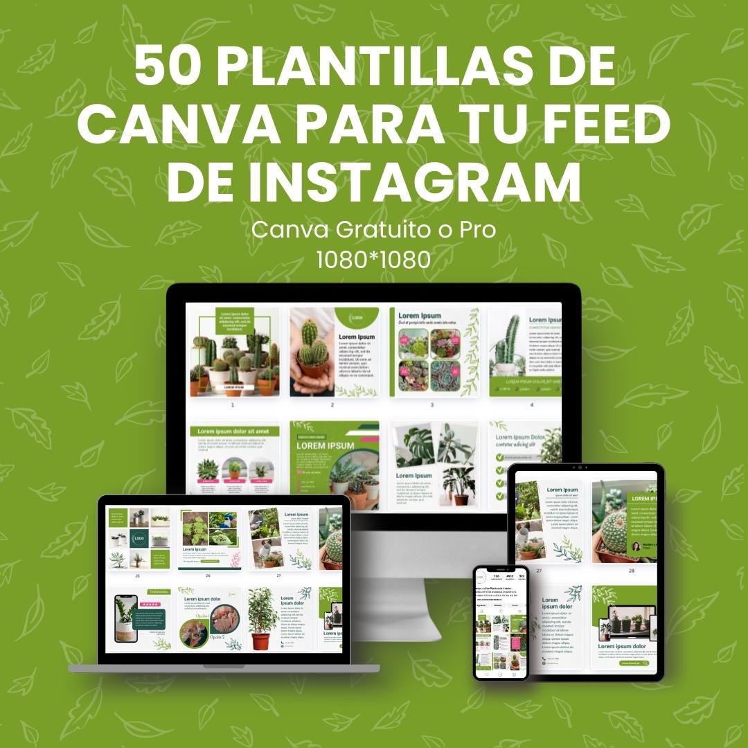 50 Green Canva Templates for Instagram Nature, Plants, Botany, Ecology ...