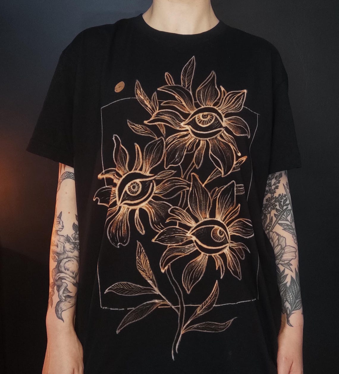 Hand Painted Bleached Tshirts, Hand Painted, Black Bleached T-shirt ...